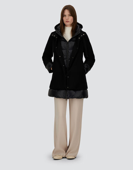 A-SHAPE JACKET IN ECOWOOL AND NYLON ULTRALIGHT in Black for Women | Herno®